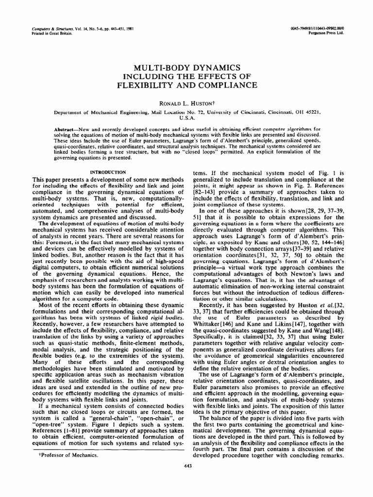 381-Multi-Body Dynamics Including The Effects of Flexibility and ...