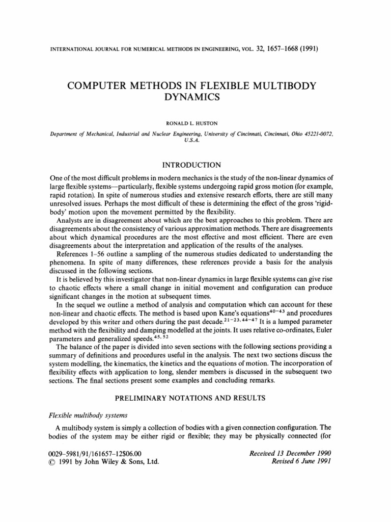 382-Computer Methods in Flexible Multibody Dynamics | PDF | Euclidean Vector | Matrix (Mathematics)