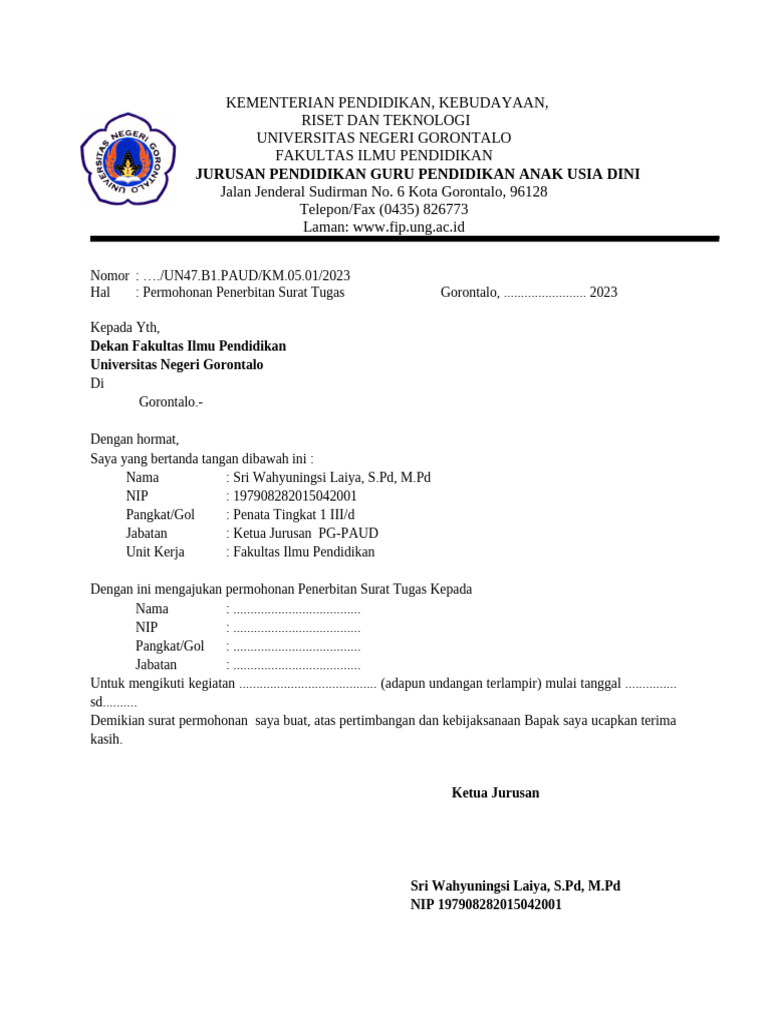 Contoh Surat Permohonan | PDF | Karier & Perkembangan