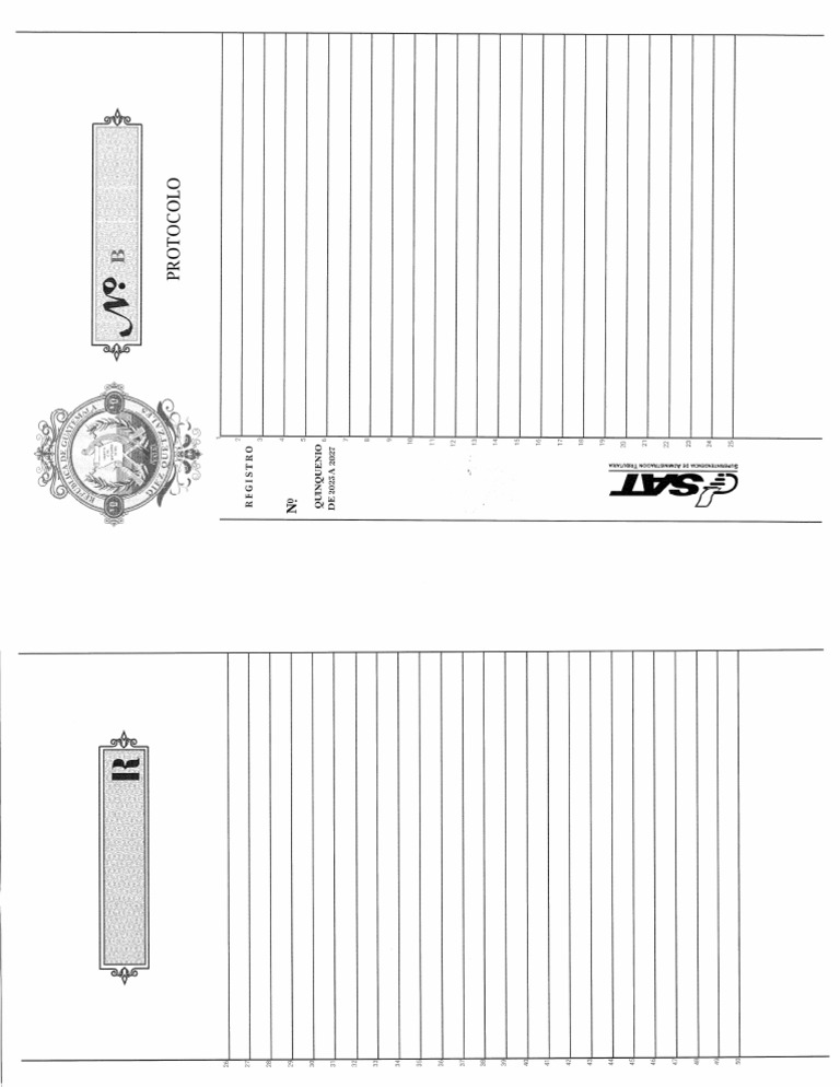 Hoja de Papel Sellado para Protocolo Parte Frontal | PDF