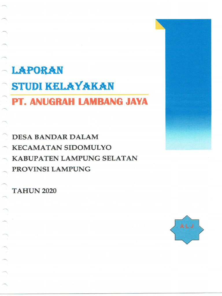 Laporan Studi Kelayakan - PT. Anugrah Lambang Jaya | PDF