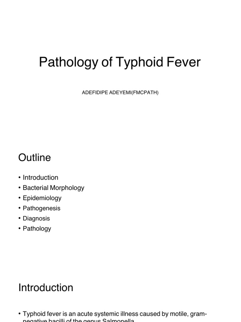 Pathology of Typhoid Fever | PDF