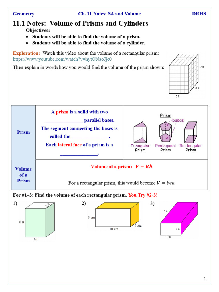Geom CH 11 Notes FORMATTED | PDF | Area | Sphere