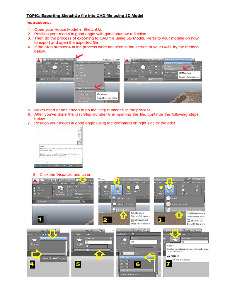 Exporting SketchUp File To CAD Using 3D Model | PDF | Art | Computers