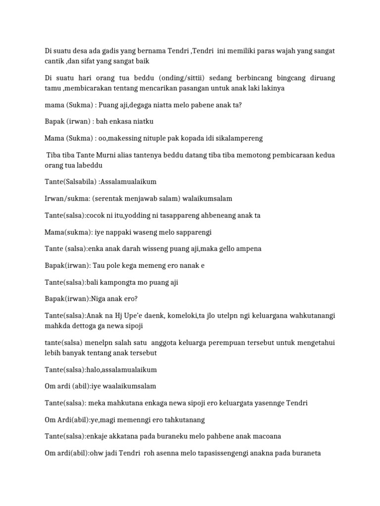 Di Suatu Desa Ada Gadis Yang Bernama Tendri | PDF | Seni