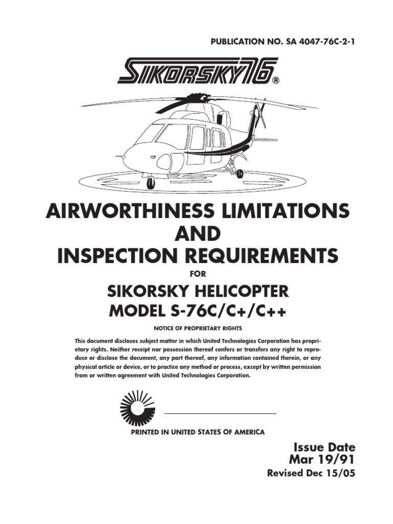 Airworthiness Limitations AND Inspection Requirements: Sikorsky | PDF ...