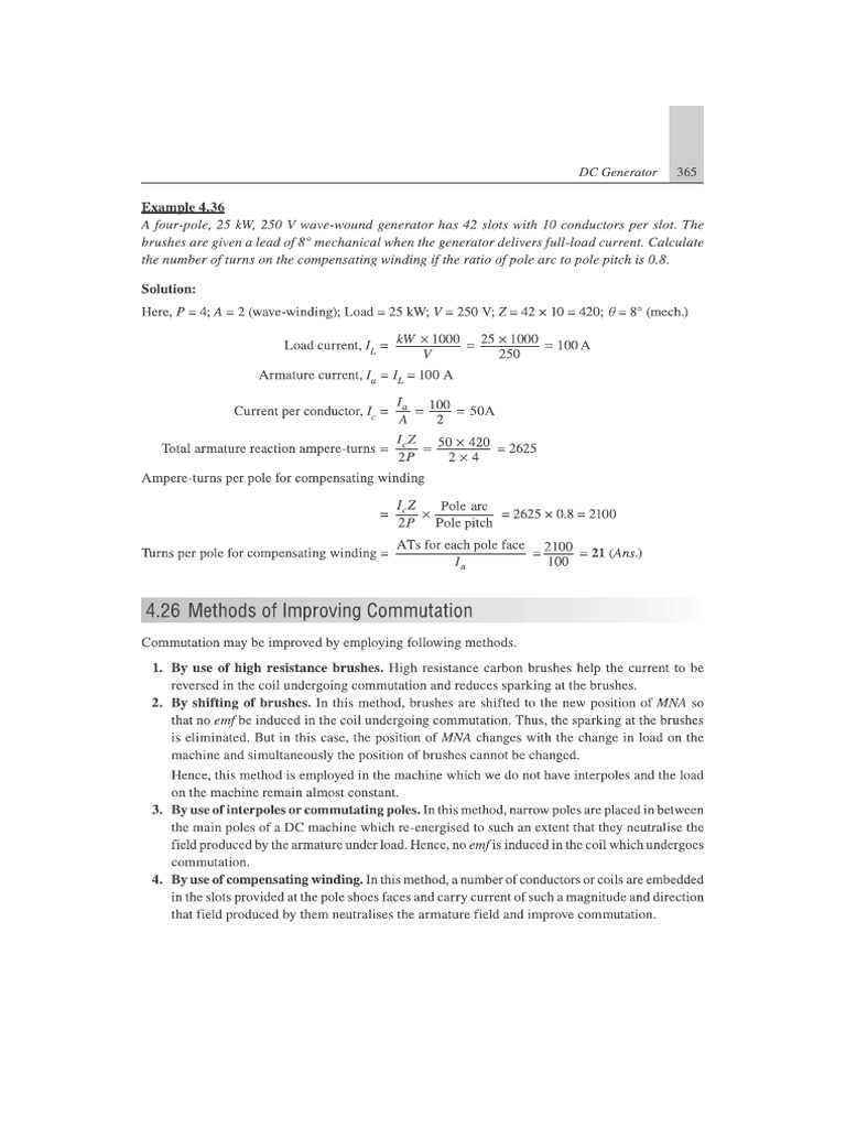 Solved Examples of DC Generator | PDF