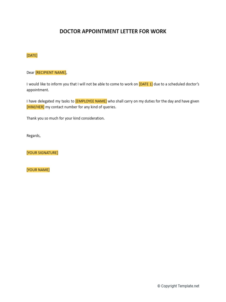 Doctor Appointment Letter For Work | PDF | Career & Growth