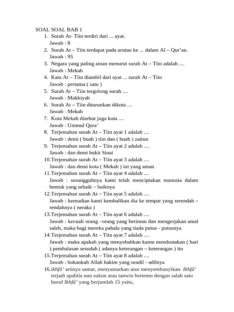 SOAL CC Kelas 4 KUMER | PDF