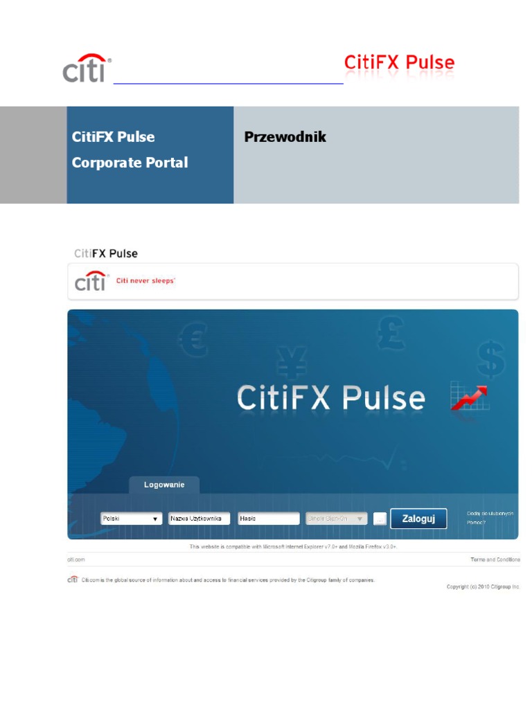 Instrukcja CITIFX Pulse Corporate Portal - Panel Walutowy | Internet ...