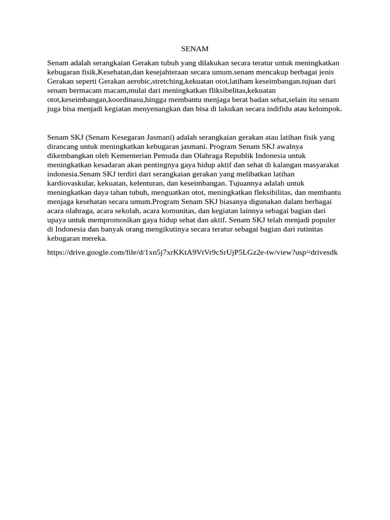 Senam SKJ Latifatul | PDF