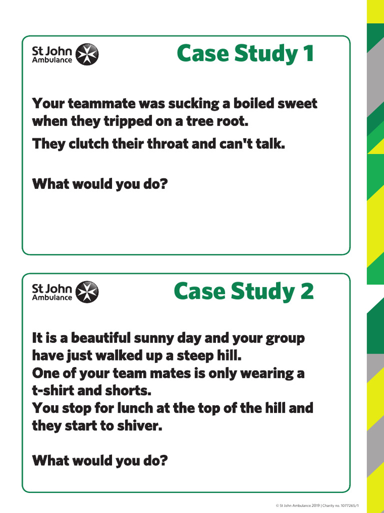 Dofe Outdoor First Aid Scenario Cards With Answers | PDF ...