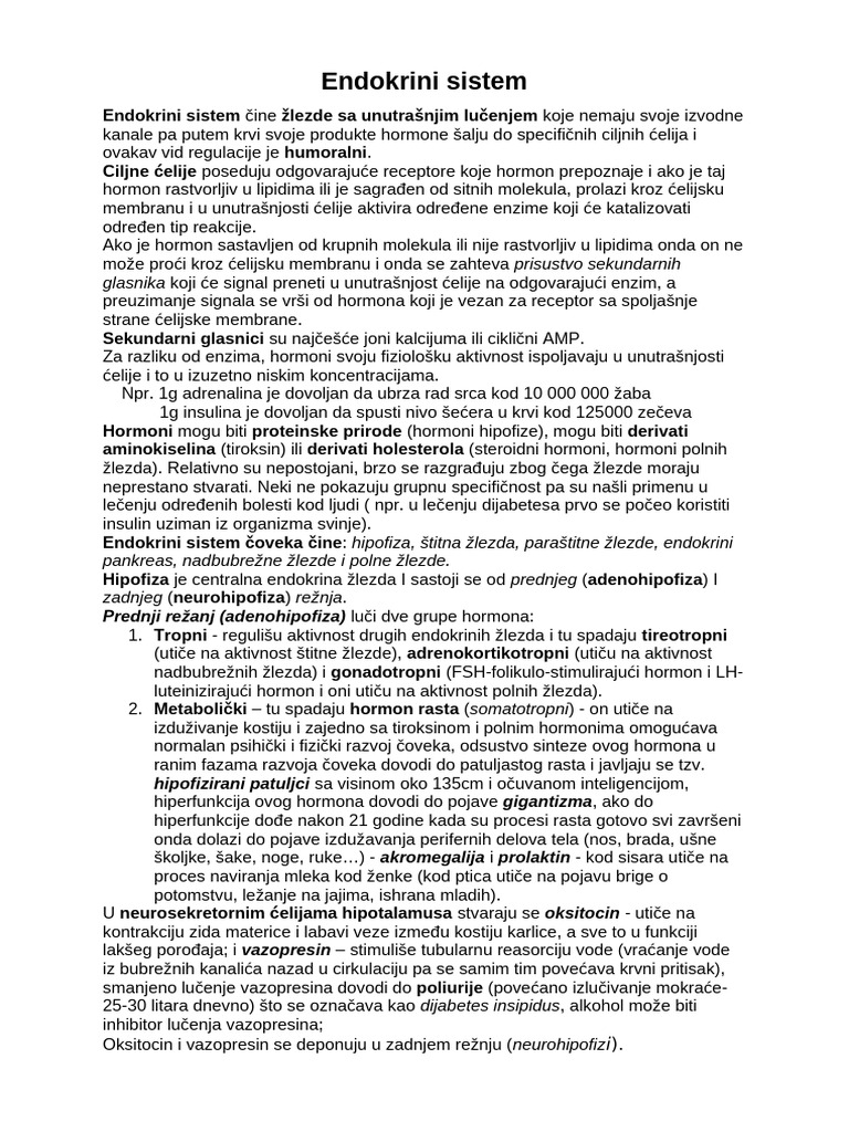 Endokrini Sistem | PDF