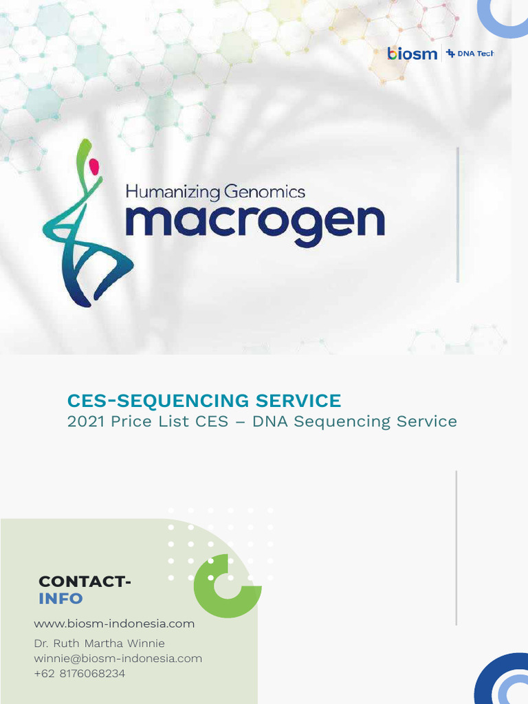 Macrogen CES Biosm Final | PDF | Polymerase Chain Reaction | Dna Sequencing