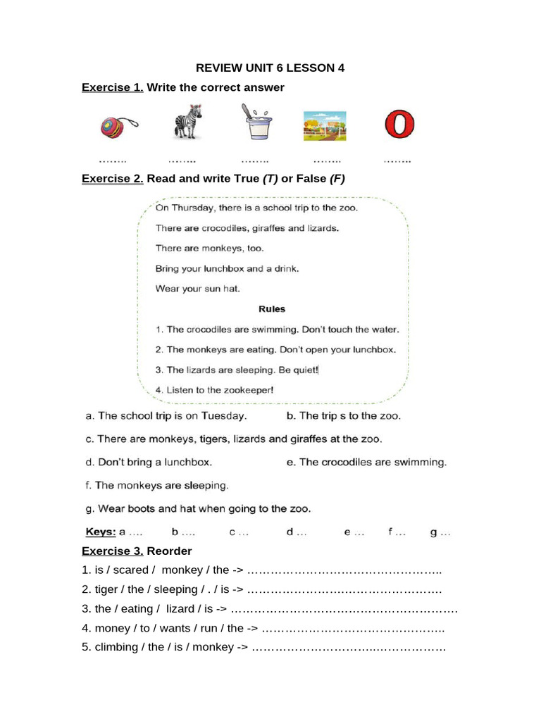 Review Unit 6 Lesson 4-F4 | PDF