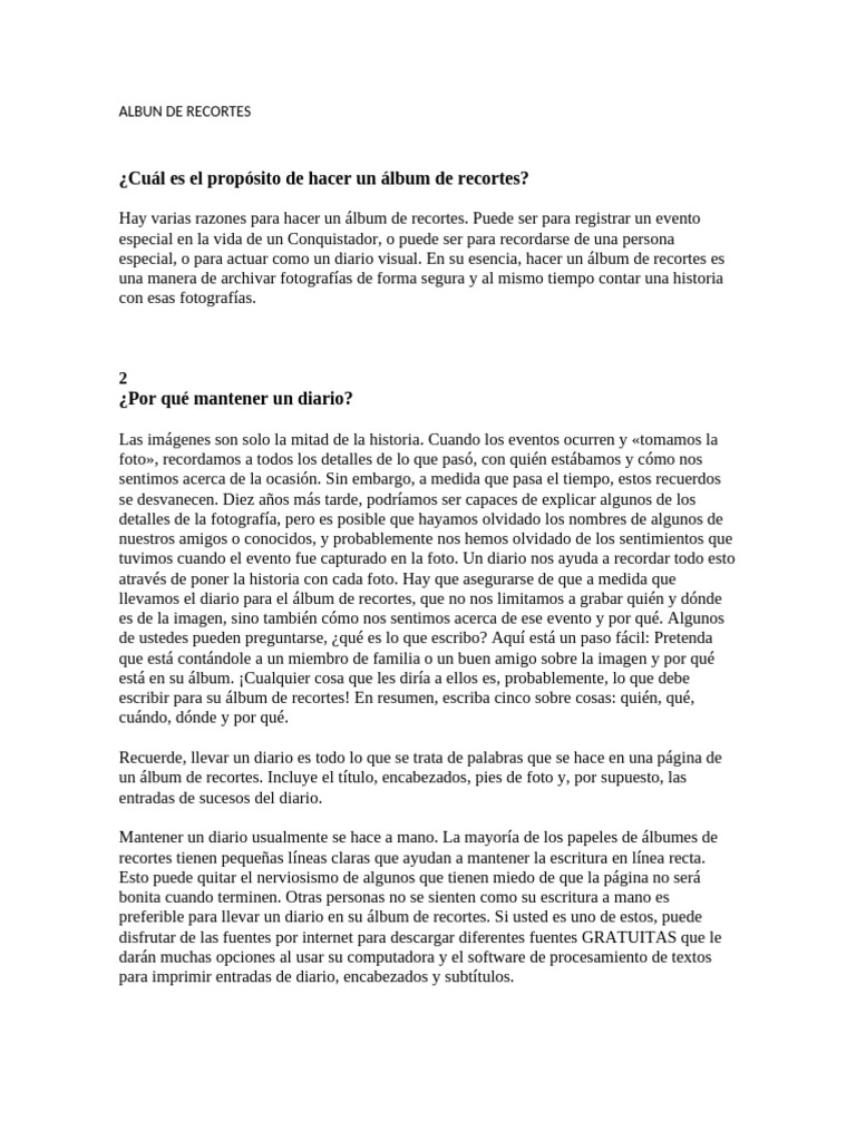 Guía para Crear un Álbum de Recortes | PDF | Estudios de idiomas ...