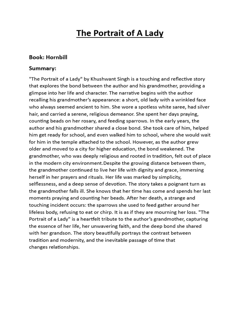 The Portrait of A Lady - Summary | PDF | General Fiction