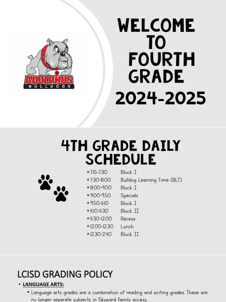 4th Grade Schedule & Policies 2024-2025 | PDF | Shoe | Clothing