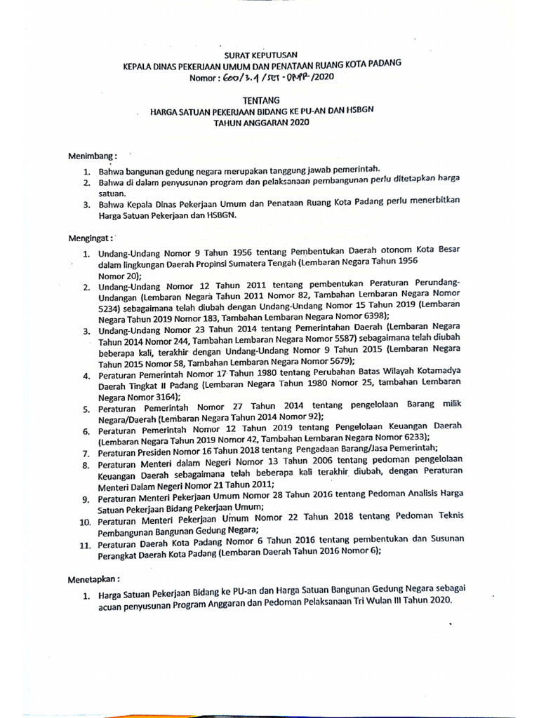 HSBGN Kota Padang 2020 | PDF