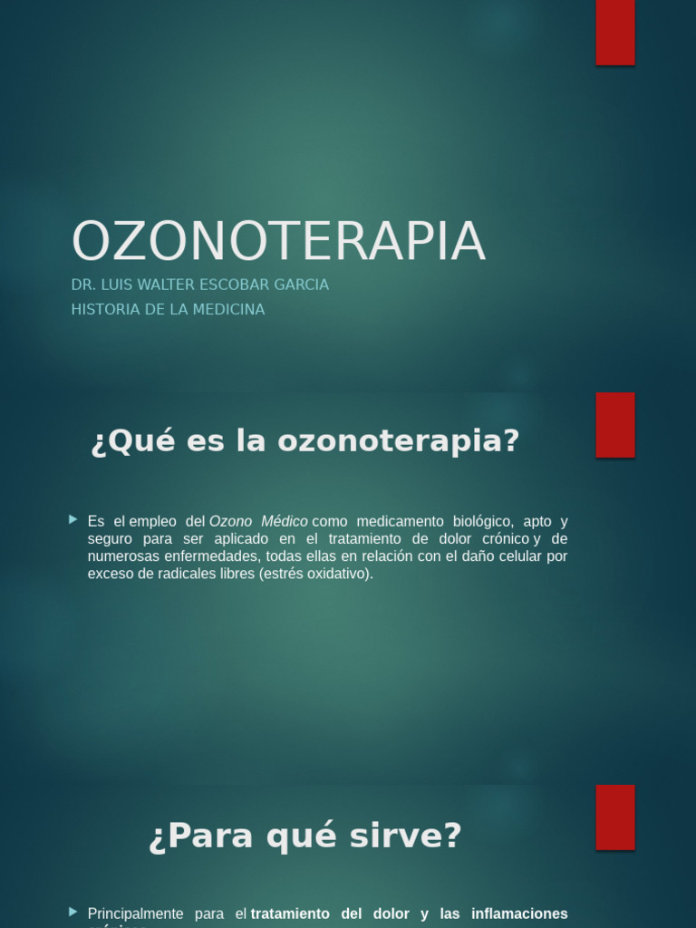 Beneficios y Aplicaciones de Ozonoterapia | PDF | Causas de la muerte | Enfermedades y trastornos