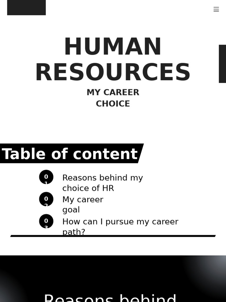 Human Resources: My Career Choice | PDF