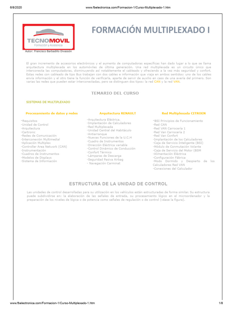 Curso Multiplexado 1 | PDF | Sensor | Renault