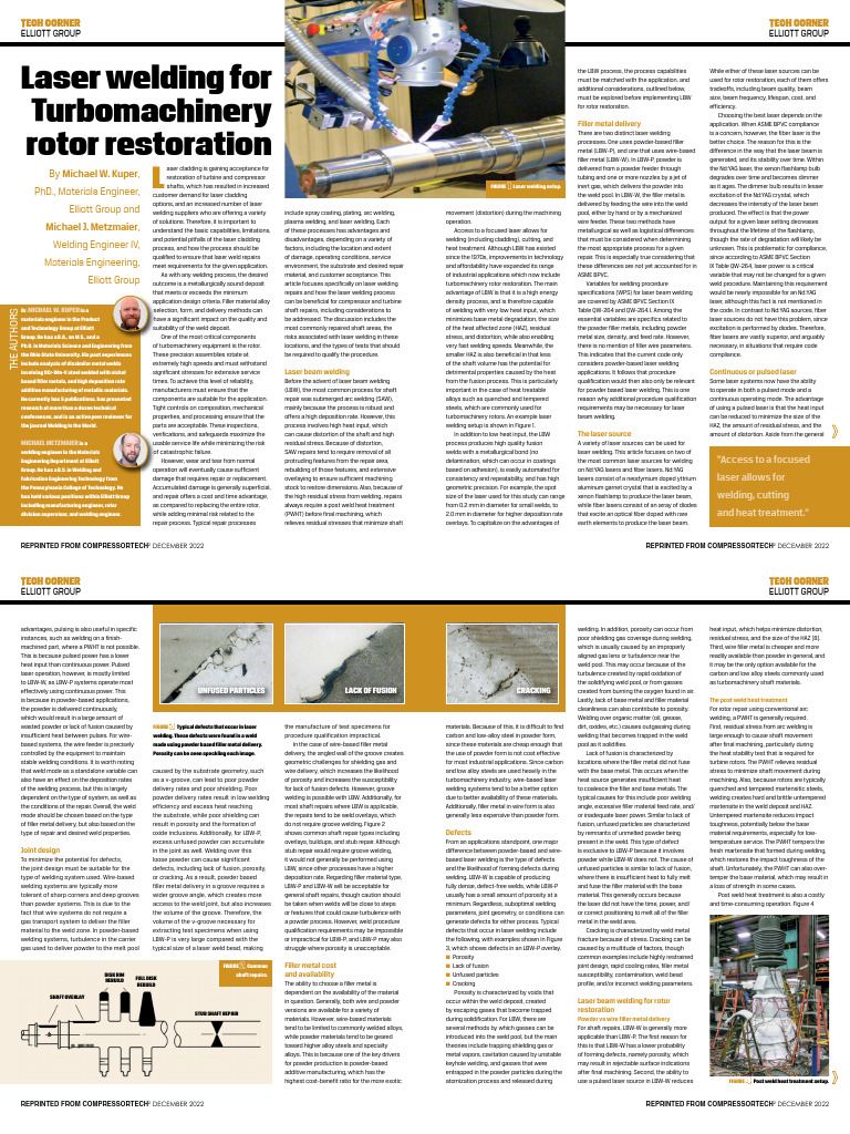 Laser Welding For Turbomachinery Rotor Restoration Comtech2 1222 | PDF ...