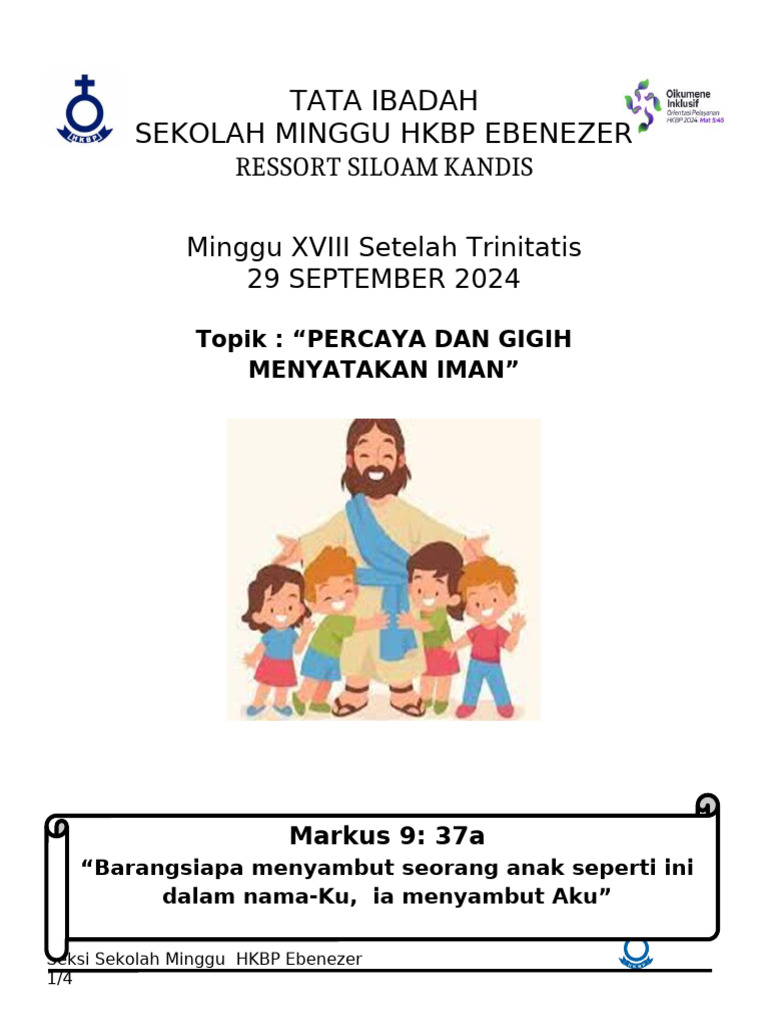 Tata Ibadah Sekolah Minggu HKBP | PDF