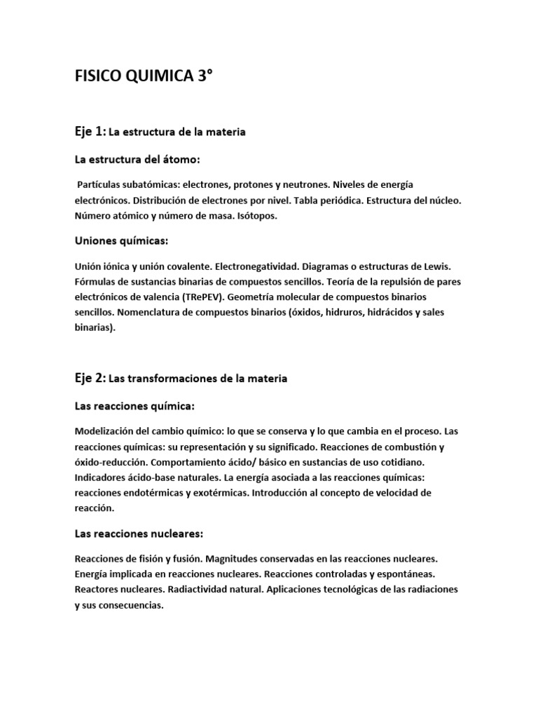 3° Fisico Quimica | PDF | Química | Reacción nuclear