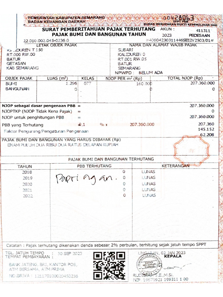 SPPT Ririn Jadi 3 Sertifikat | PDF