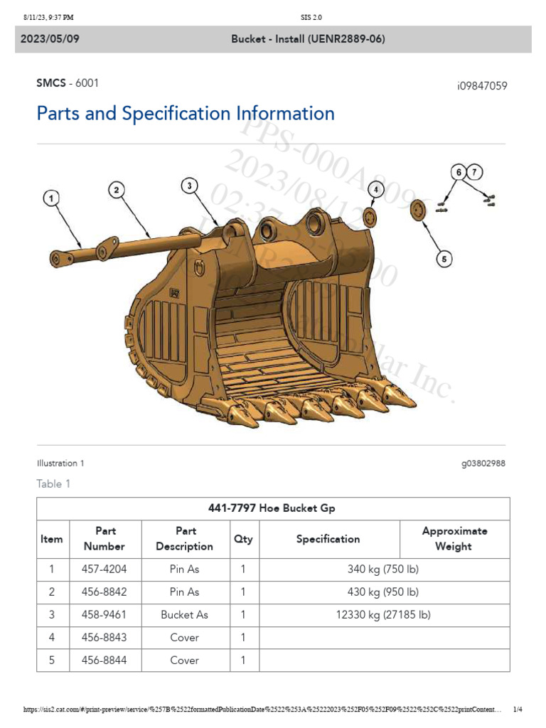 6020B - Bucket - Install (UENR2889-06) | PDF | Mechanical Engineering