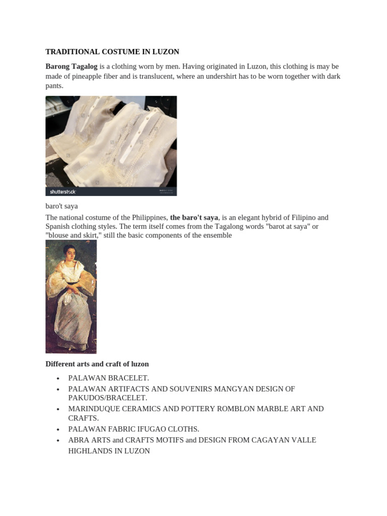 Traditional Costumes of Luzon | PDF | Luzon