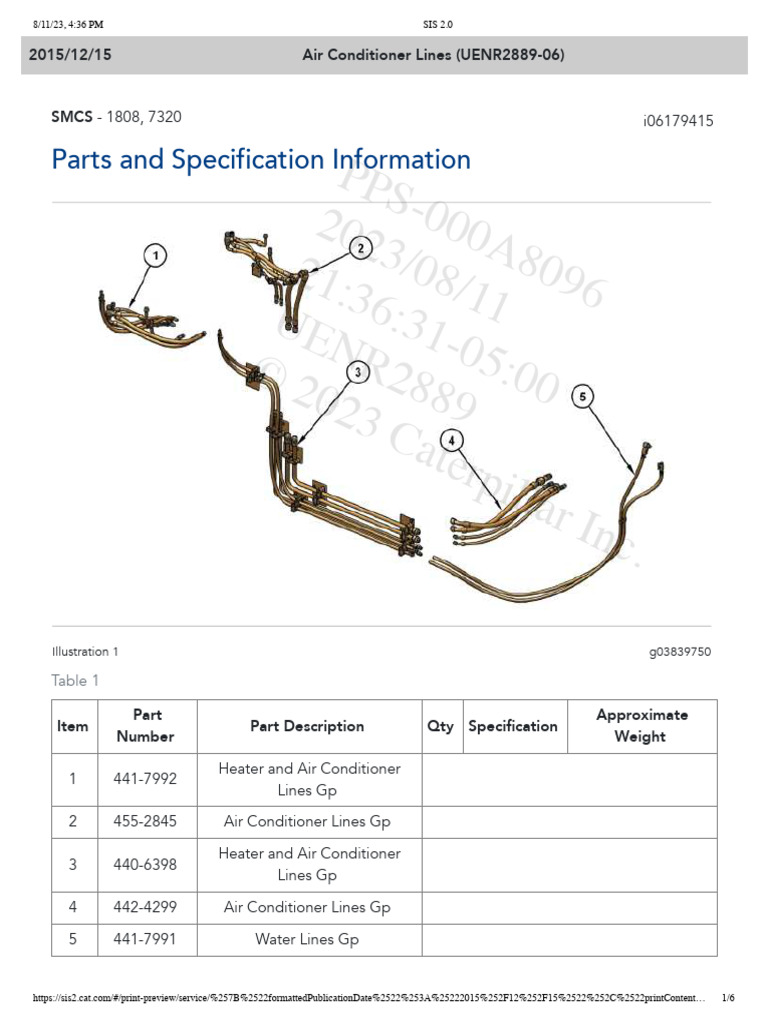 6020B - Air Conditioner Lines (UENR2889-06) | PDF | Engineering ...