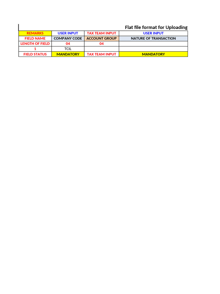 SAP Vendor Data Upload Format Guide | PDF