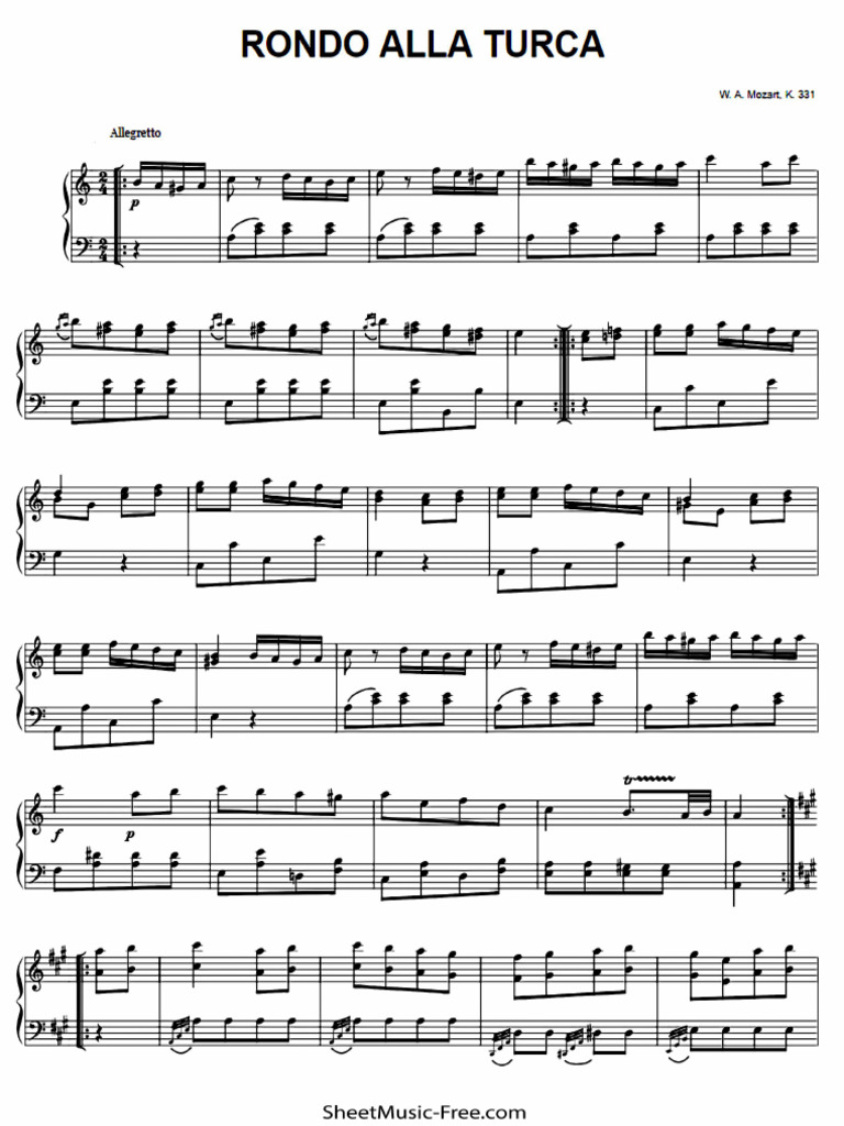 Rondo Alla Turca Sheet Music Mozart SheetMusic | PDF