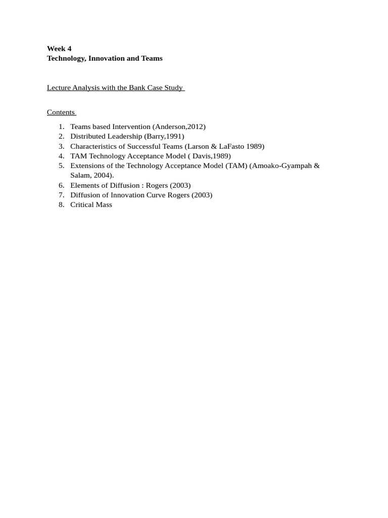 Week 4 Lecture Analysis | PDF | Team Building | Usability