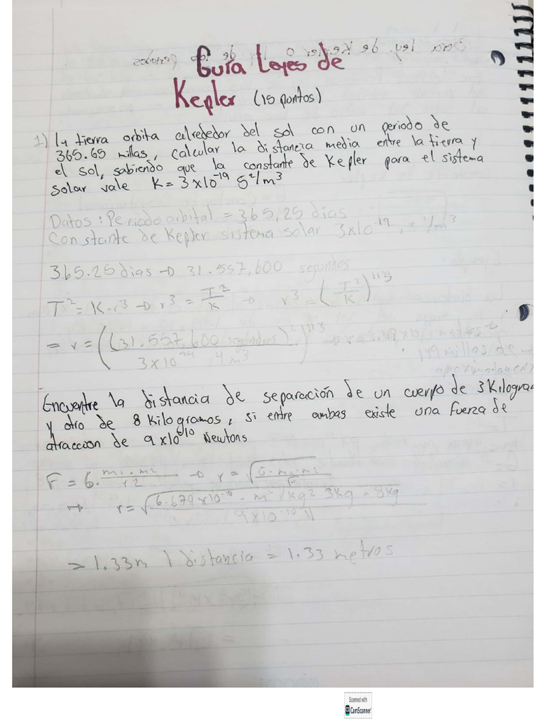 Guía Leyes de Kepler | PDF