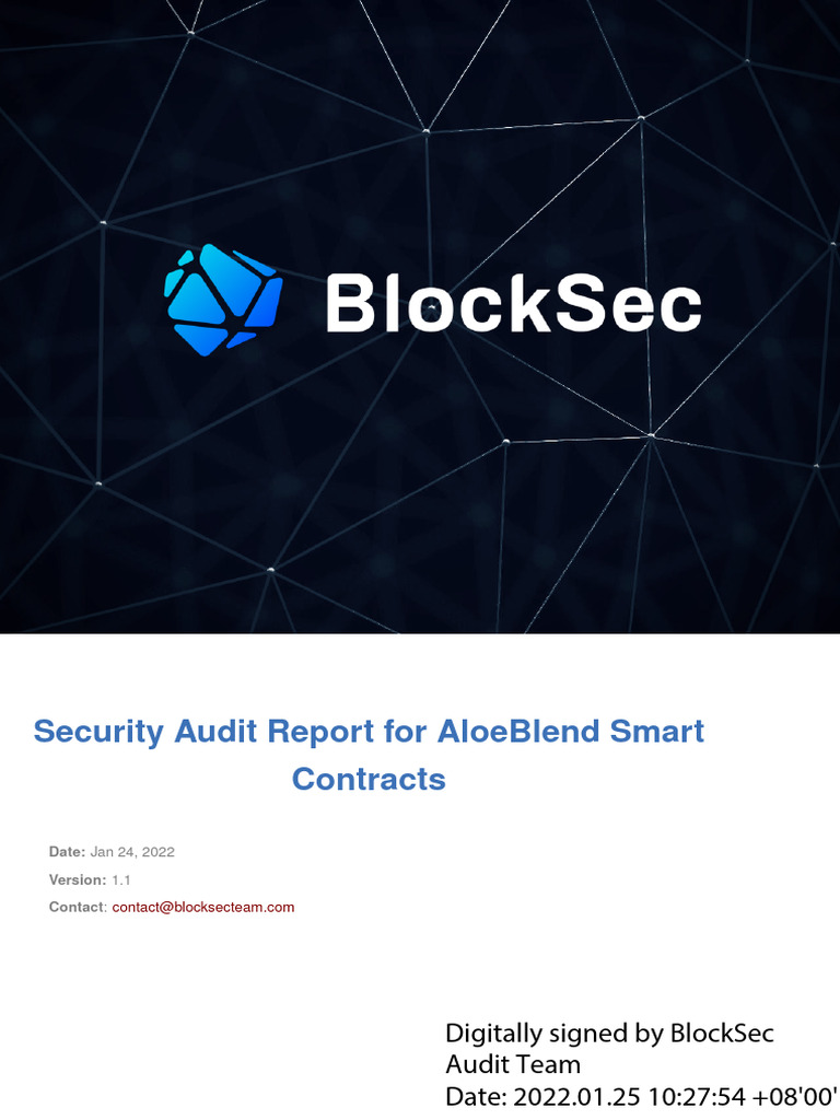 Blocksec Aloe 1.1 Signed | PDF | Vulnerability (Computing) | Software Engineering