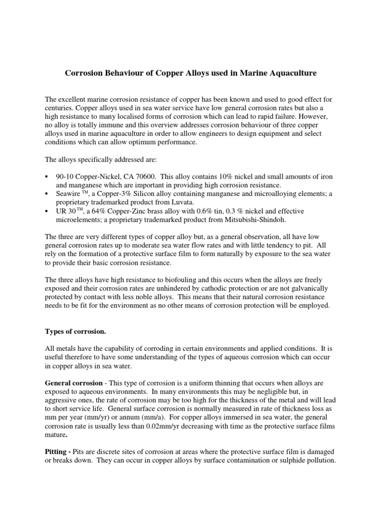 Galvanic Series | PDF | Corrosion | Alloy