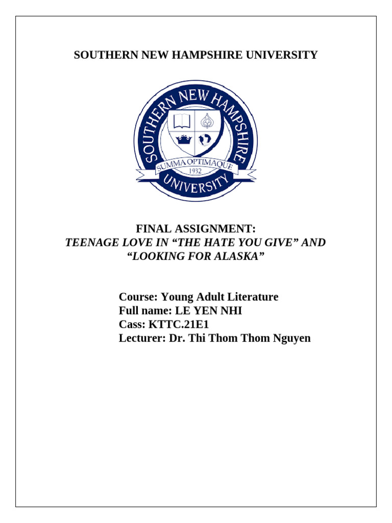 Teenage Love in YA Novels: Analysis | PDF | Love | Adolescence