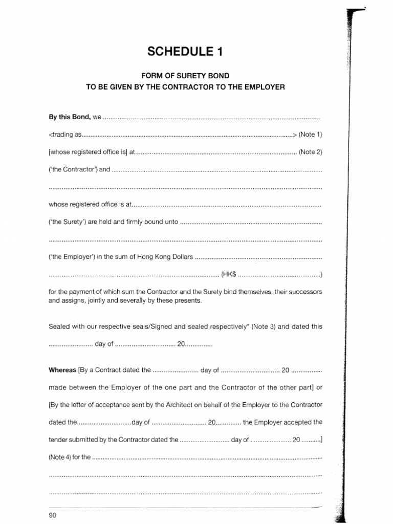 SCH 1 | PDF | Surety | Guarantee