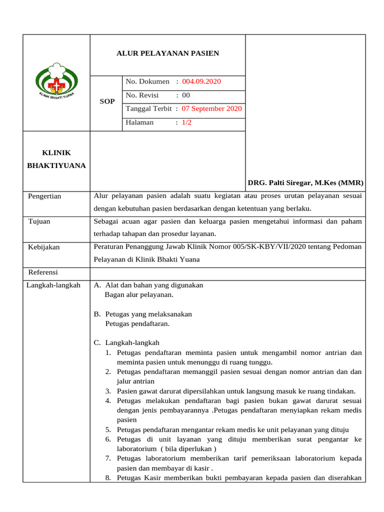 SOP Alur Pelayanan Fix | PDF