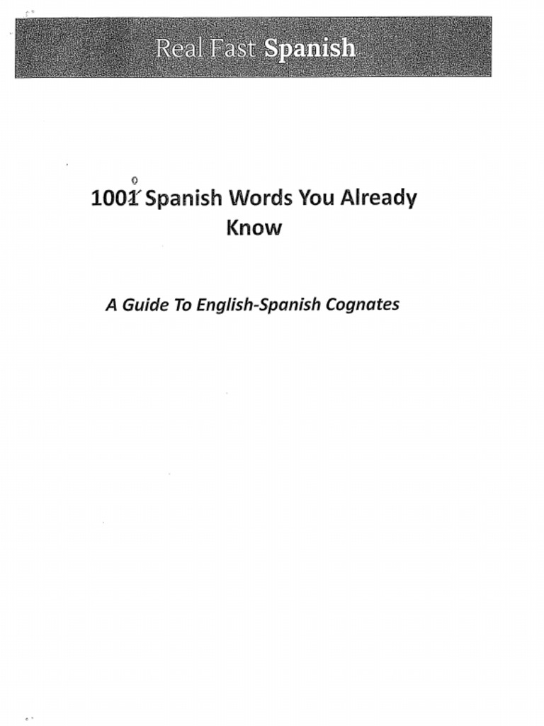 Spanish Cognates | PDF