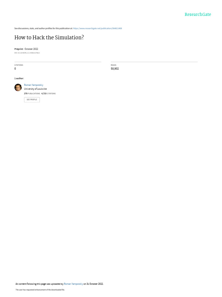 How to Hack the Simulation | PDF | Artificial Intelligence ...
