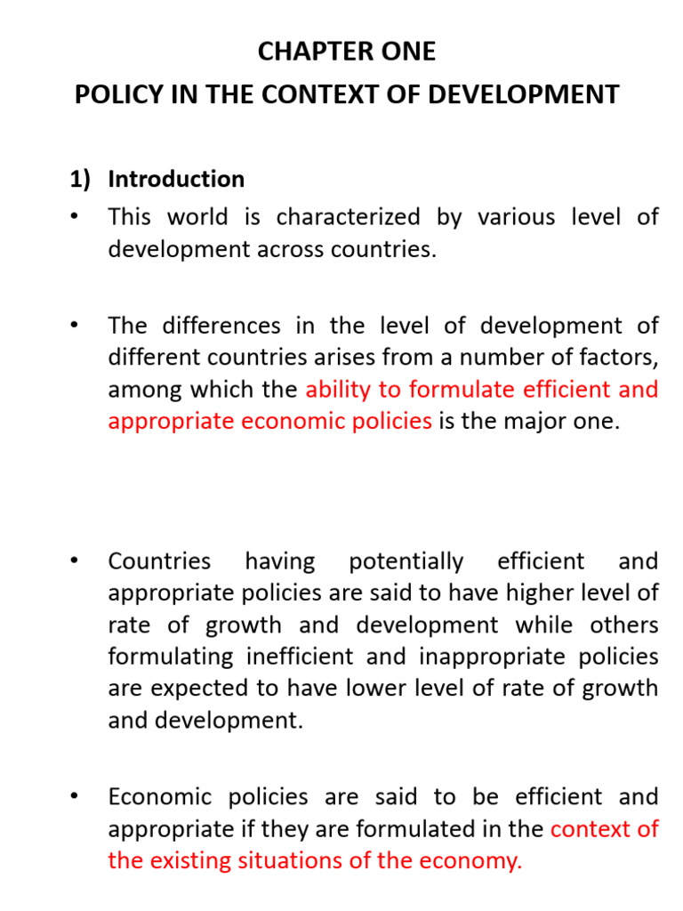 Economic Policies in Development Context | PDF | Economic Growth ...