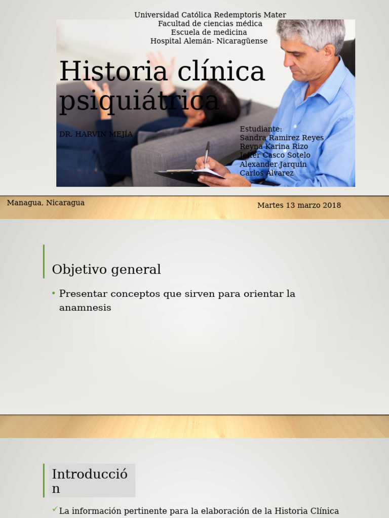 Historia Clínica Psiquiátrica | PDF | Ansiedad | Historial médico