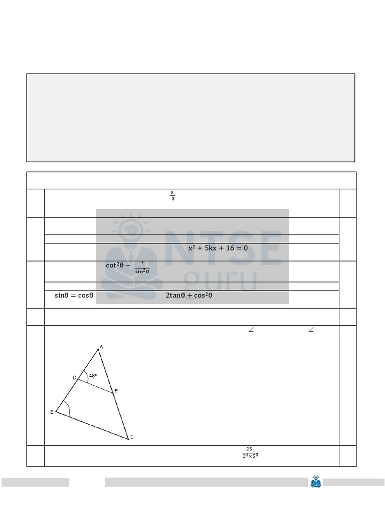 CBSE Class 10 Mathematics Sample Paper | PDF | Sphere | Triangle