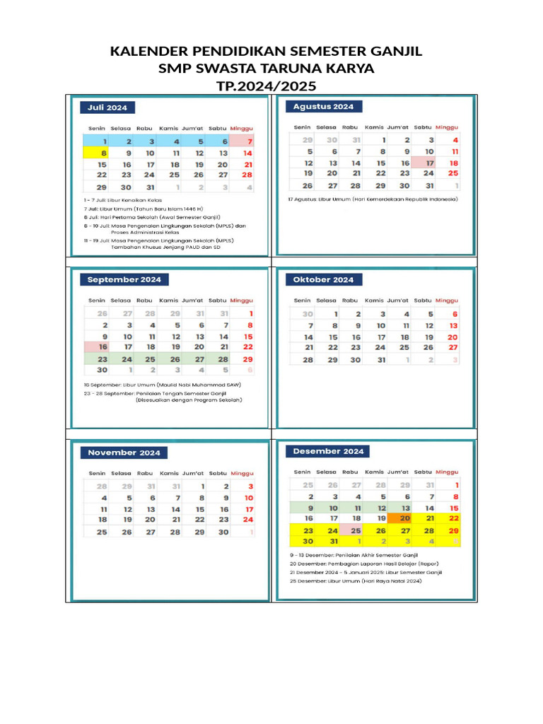 Kalender Pendidikan | PDF