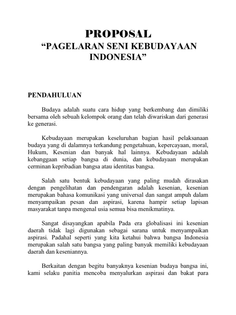 Proposal Budaya | PDF | Seni