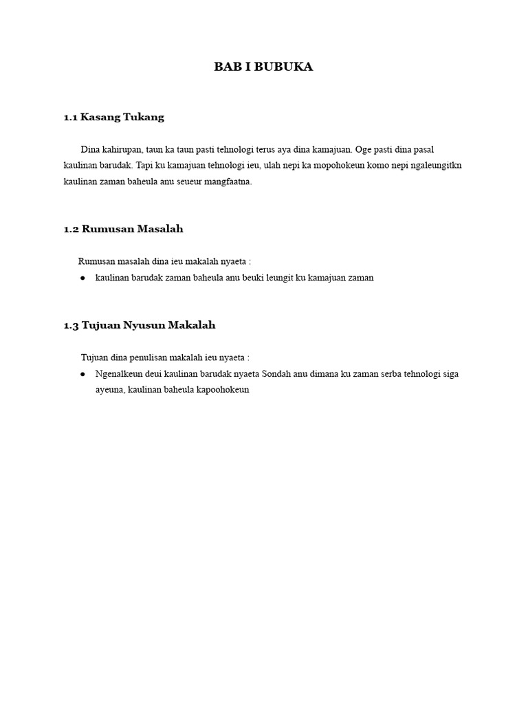 Bab I Bubuka | PDF